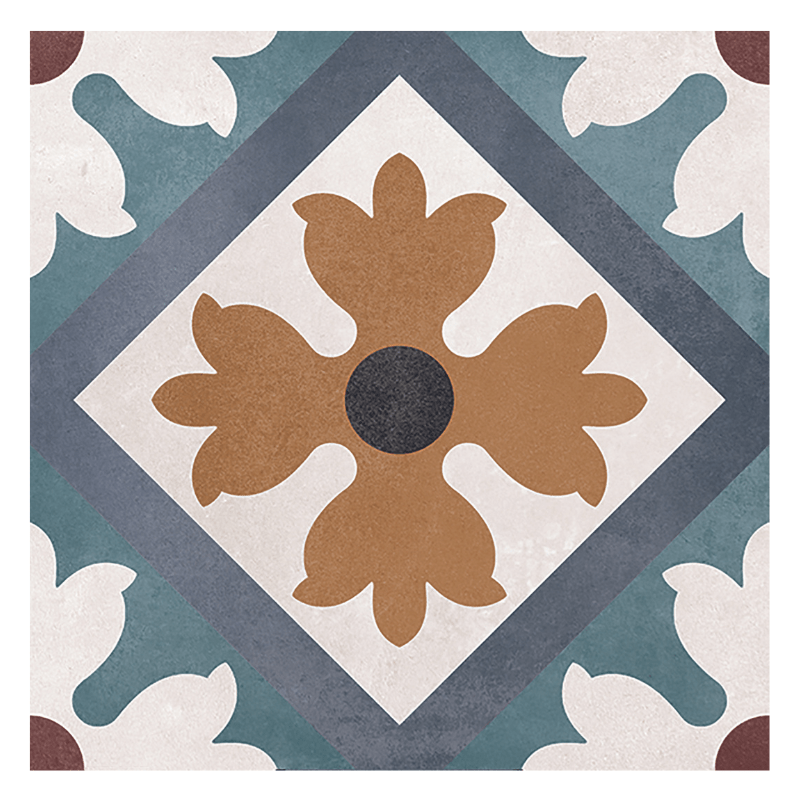 Geometric Flower Pattern Tile - Matte Porcelain Wall/Floor – Ivy Tile ...