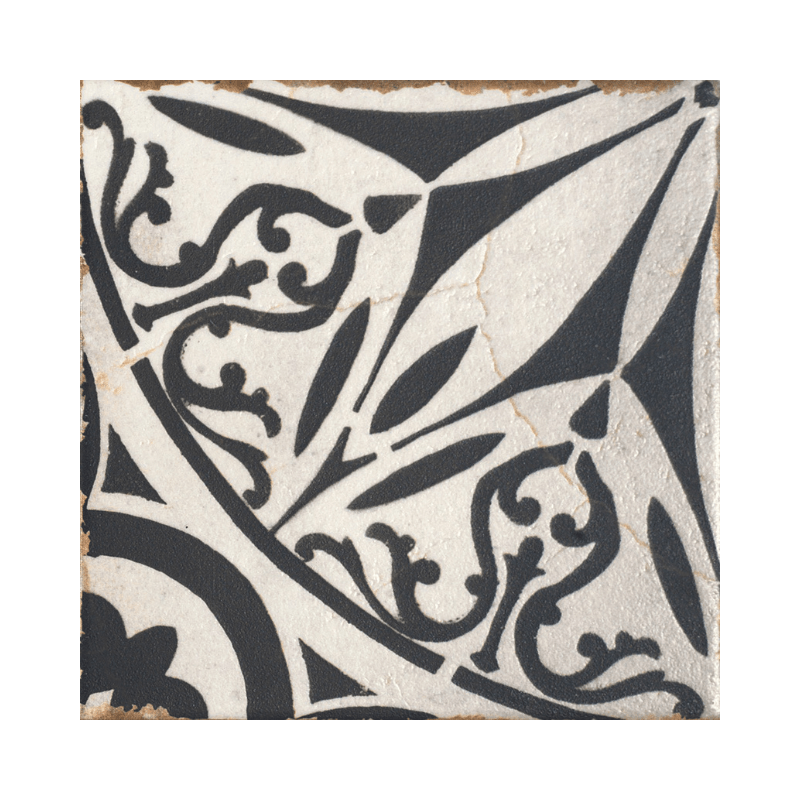 Sicily Lucca Black And White Geometric Patterned Matte Porcelain Wall ...